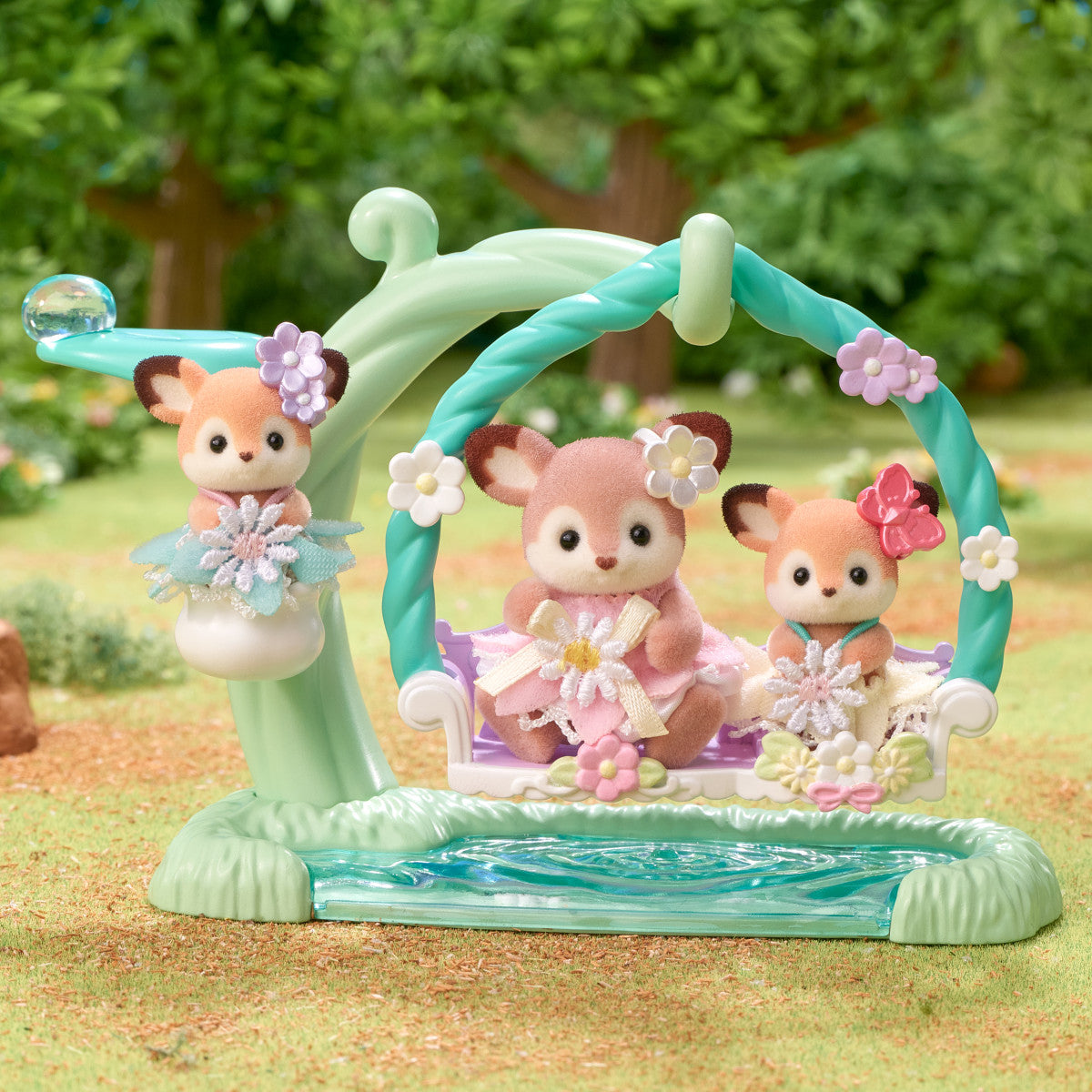 Calico Critters Deer Babies Floral Swing Set – Owl and Goose Gifts