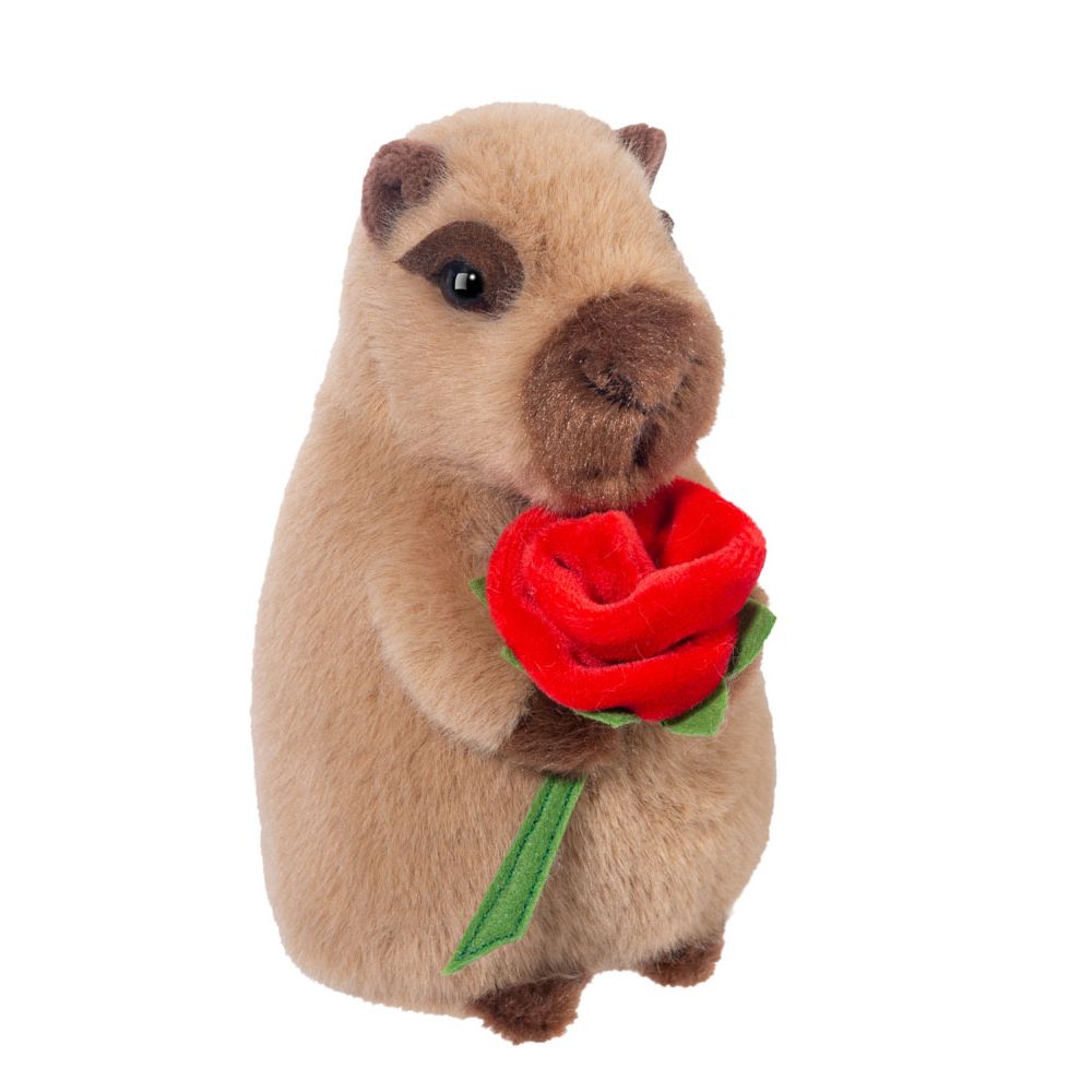Douglas 7 Inch Valentine Capybara with Rose Plush Toy – Owl and Goose Gifts