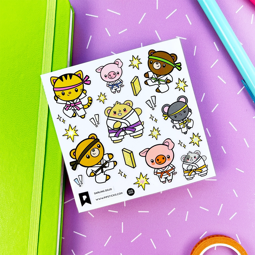 Pipsticks Darling Dojo Sticker Sheet – Owl and Goose Gifts