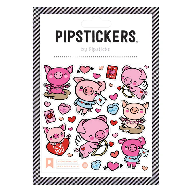 Pipsticks Waiting for Cu-Pig Sticker Sheet – Owl and Goose Gifts