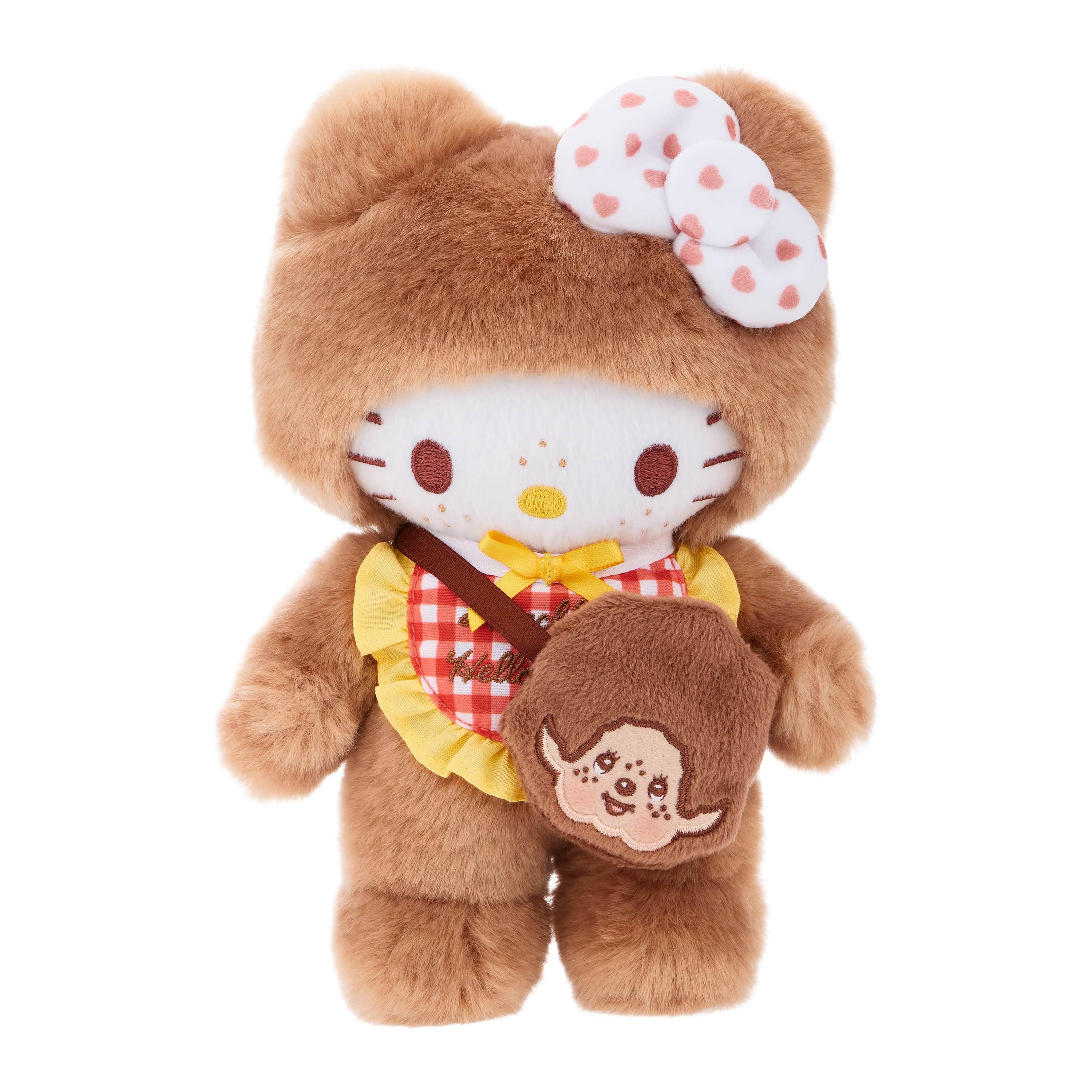 Monchhichi x Hello Kitty 7.87 Inch Monchhichi Gingham Check Plush Toy ...