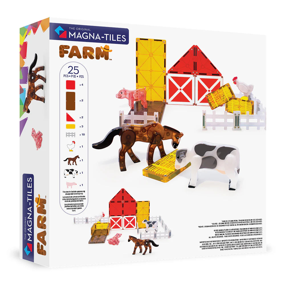 Magna-Tiles Farm Animals - 25 Piece Magnet Block Building Set – Owl and ...
