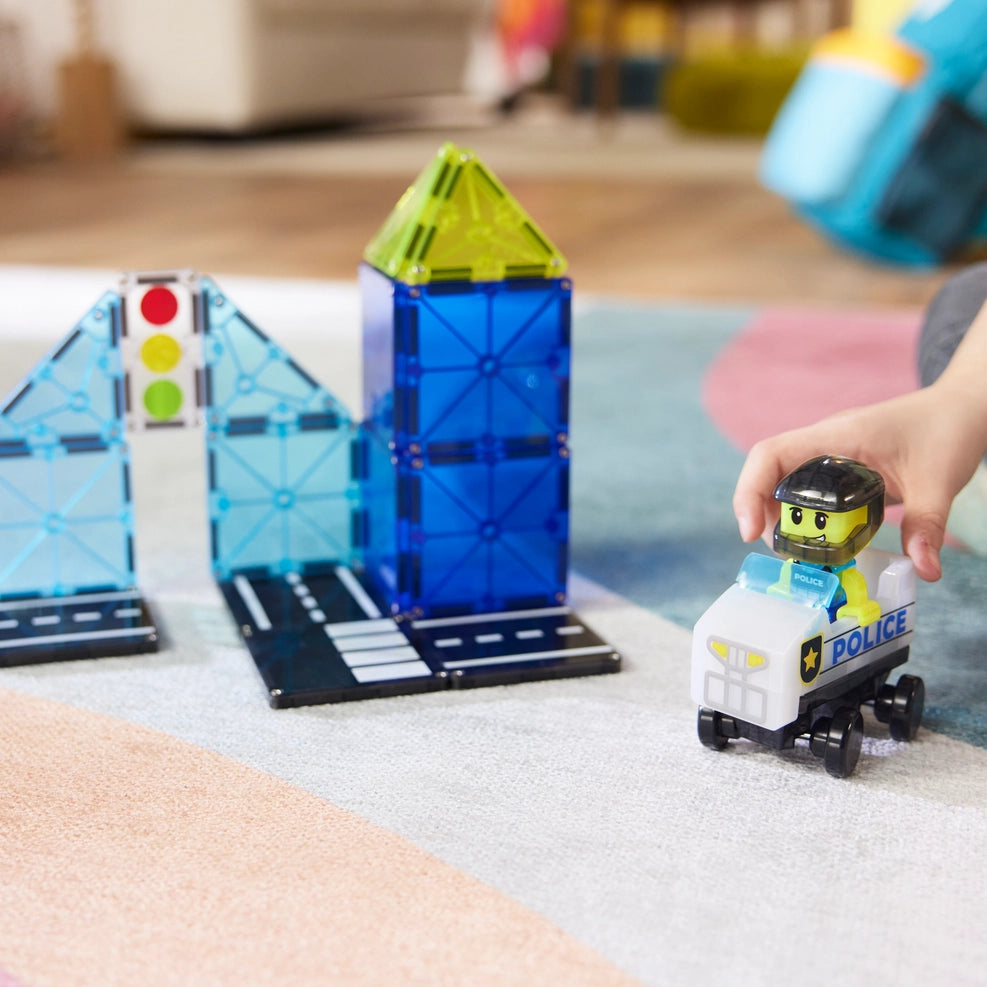Magna-Tiles Police Patrol - 20 Piece Magnet Block Building Set – Owl ...