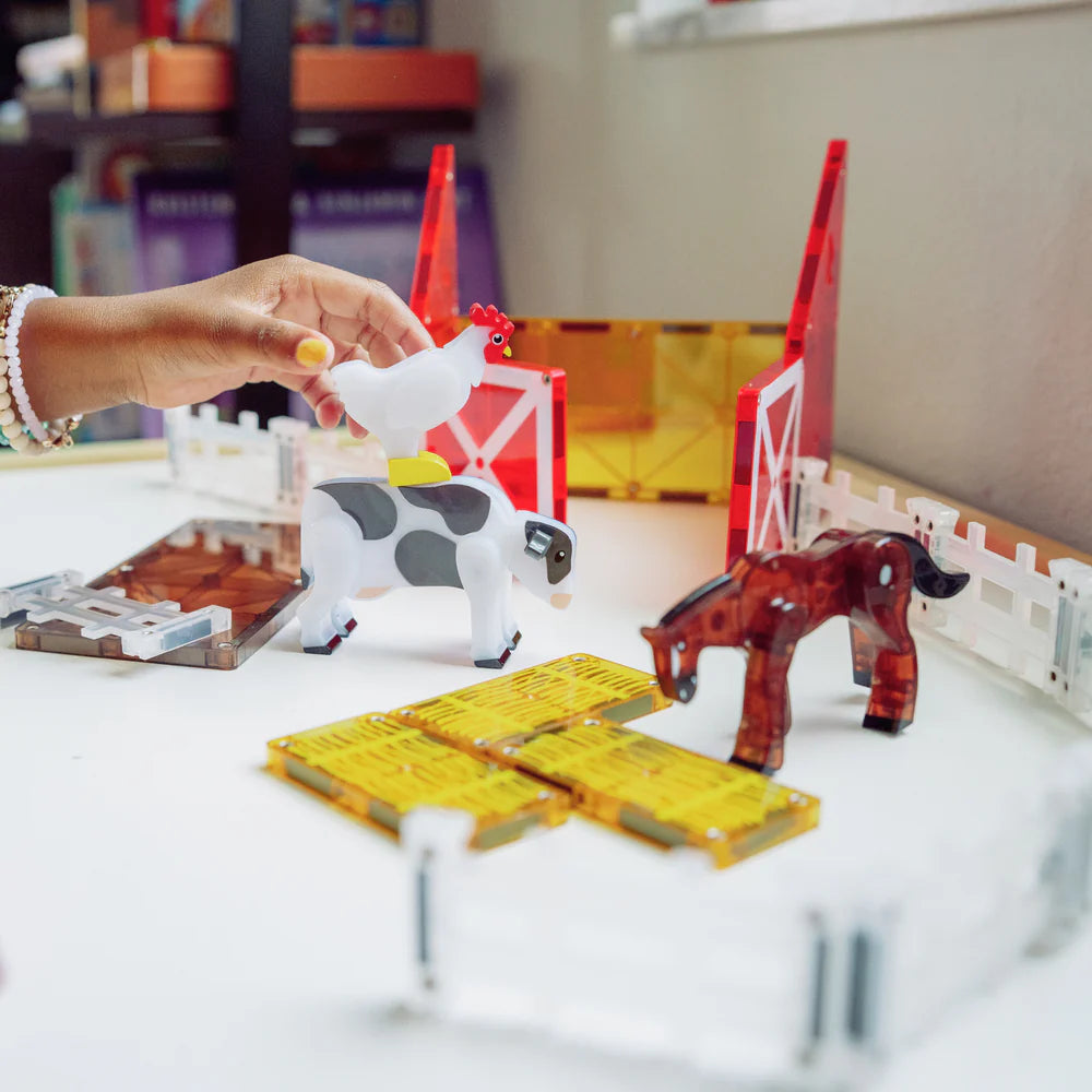 Magna-Tiles Farm Animals - 25 Piece Magnet Block Building Set – Owl and ...