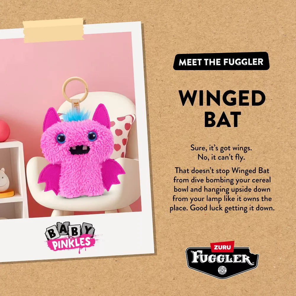 Zuru Fugglers Baby Pinkles 3.5 Inch Plush Keyring - Winged Bat – Owl ...