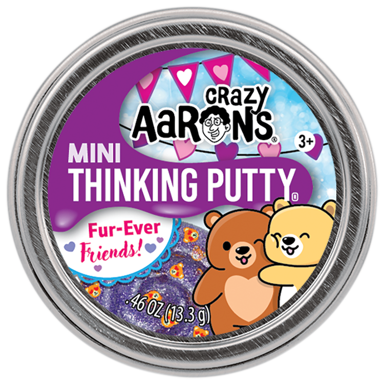 Crazy Aarons Fur-Ever Friends Valentine Mini 2 Inch Thinking Putty Tin ...