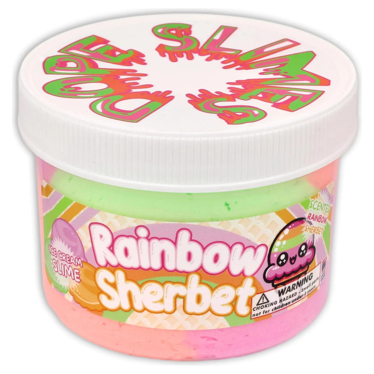 Dope Slimes 8 oz Rainbow Sherbet Slime - Owl & Goose Gifts