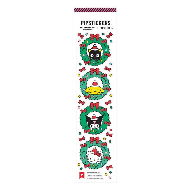 Pipsticks + Hello Kitty Holiday Wreaths Sticker Sheet - Owl & Goose Gifts